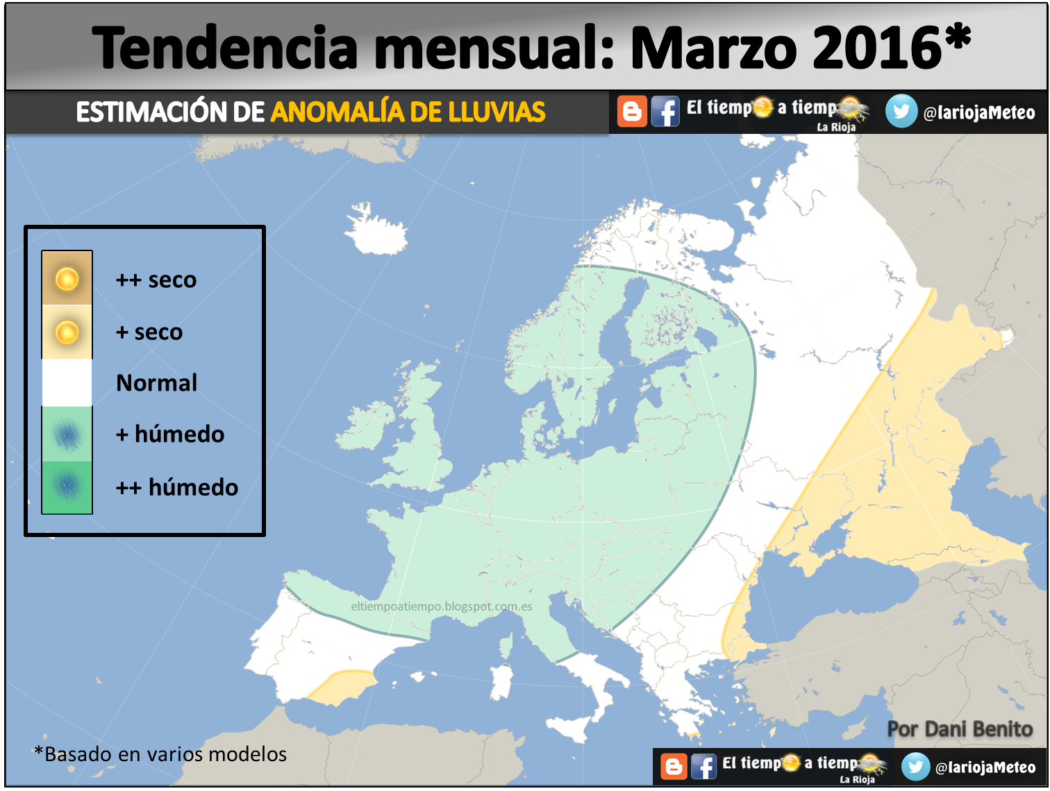 El Tiempo a tiempo La Rioja: Tendencia mensual para MARZO 2016