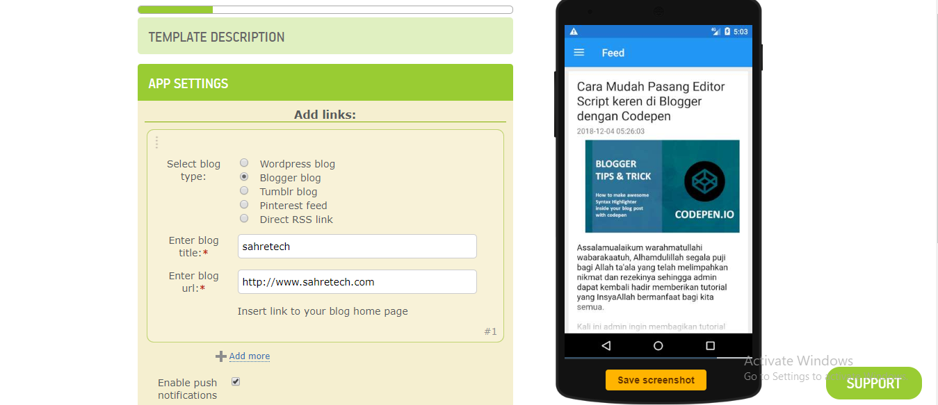 Cara Mudah Membuat Aplikasi Android dari Blog Tanpa Ngoding - Sahretech