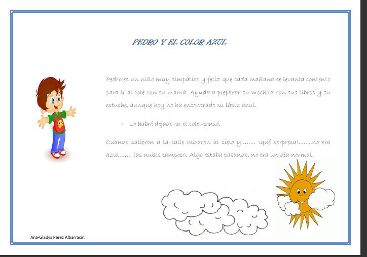 Relatos para Imaginar: Cuento para aprender el color azul.