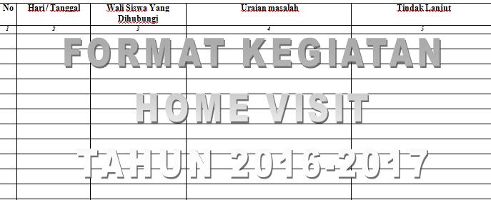 Contoh Format Rekapitulasi Kegiatan Home Visit atau Kunjungan Rumah ...