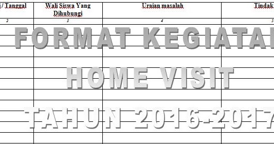 Contoh Format Rekapitulasi Kegiatan Home Visit atau Kunjungan Rumah ...