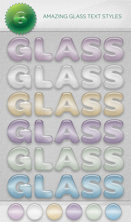 Efeito Photoshop: 6 Colorful Glass Styles