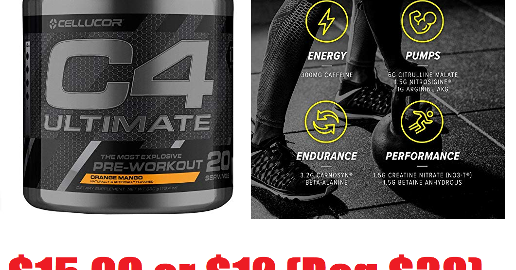 Cellucor C4 Ultimate Pre Workout Powder with Beta Alanine, Creatine ...