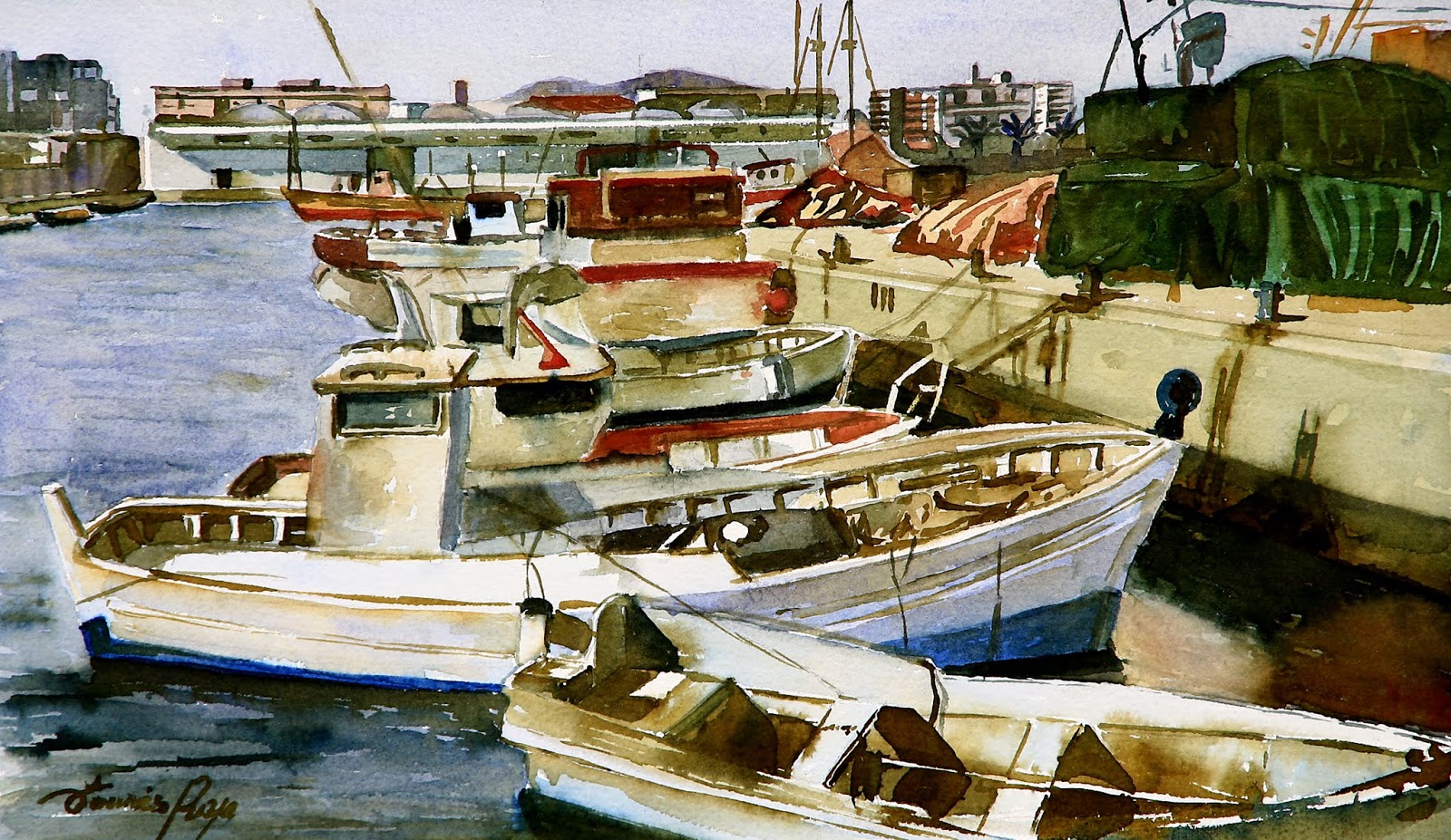 TOMAS RAJA - ACUARELAS - WATERCOLOR: DE AZUL Y ORO