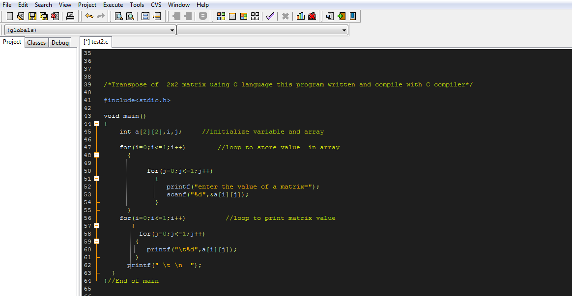 Vhdl And Verilog Training Codes And C Codes Transpose Of 2x2 Matrix Program In C 5206