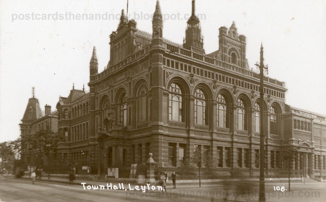 Postcards Then and Now: East London, Leyton Town Hall c1913