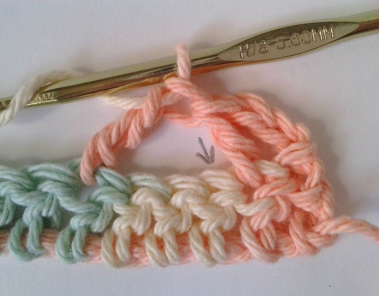 Tina's handicraft : Crochet the Front Diagonal Stitch