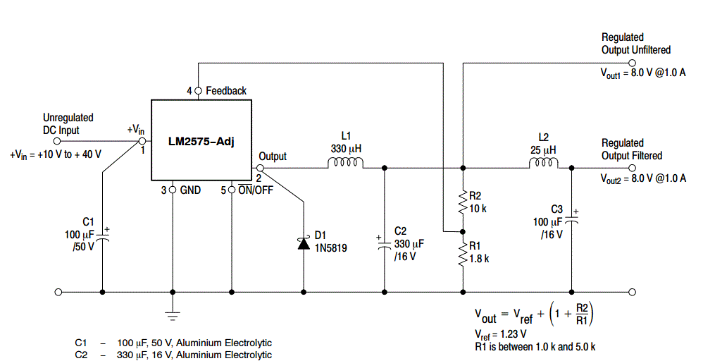 LM2575-ADJ 회로도 - Maker~~