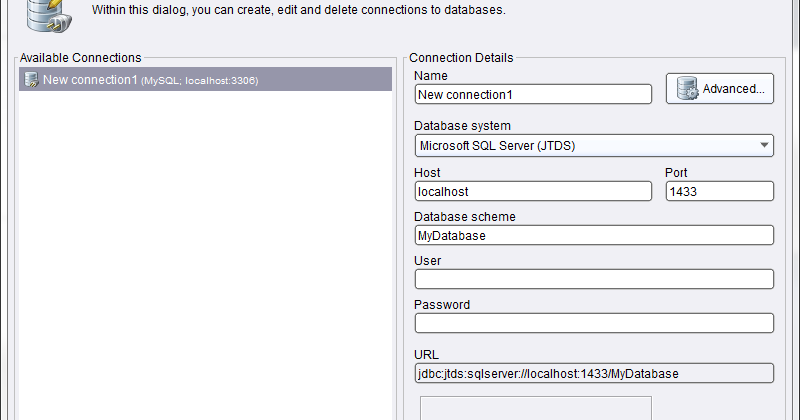 SQL Server SELECT: RapidMiner jTDS Network error: IOException: Connection refused: connect