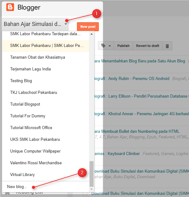 Cara Menambahkan Blog Baru pada Satu Akun Blog - Belajar SIMKOMDIG
