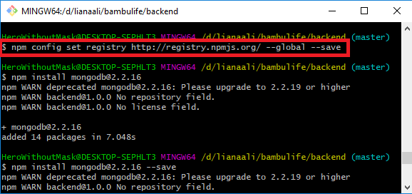 NPM: Unable to Verify the First Certificate