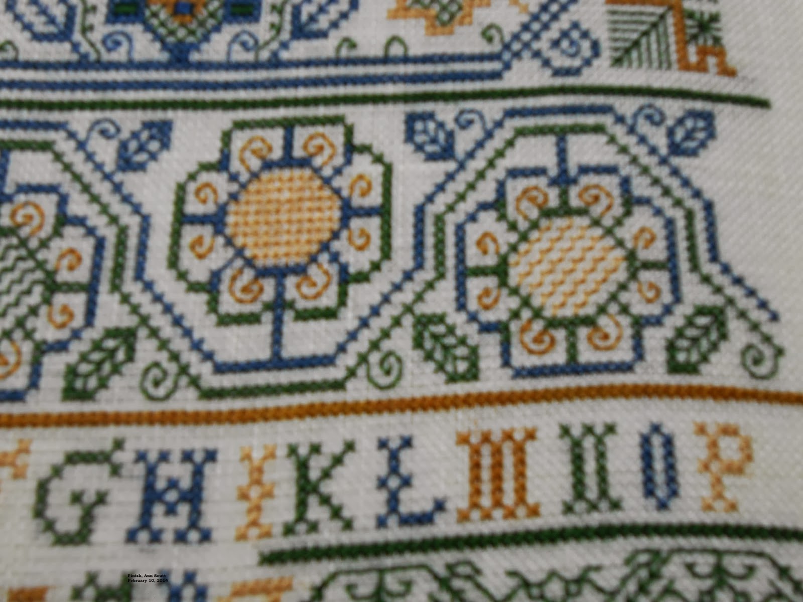 The Song of my Needle : Ann Scutt - Day 12 Completed the sampler