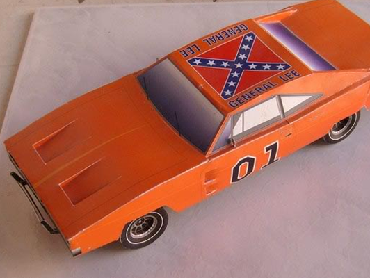 Dodge Charger "General Lee" ~ PAPERCRAFT DO NERD