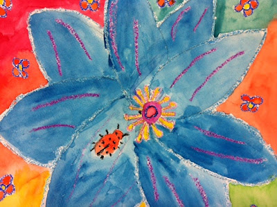 Center School Art: Georgia O'Keeffe Flowers by Grade 4