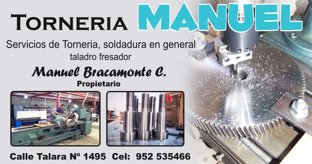 servicios que ofrece Tacna - Perú: TORNERIA MANUEL