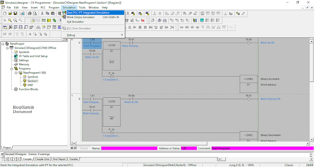 Cara Simulasi Program PLC dengan CX-Designer – Blog0listrik