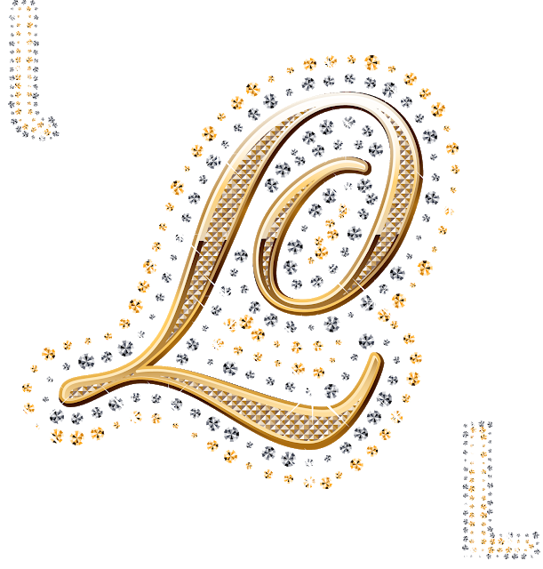 Abecedario Dorado con Brillantes y Chispas. - Oh my Alfabetos!