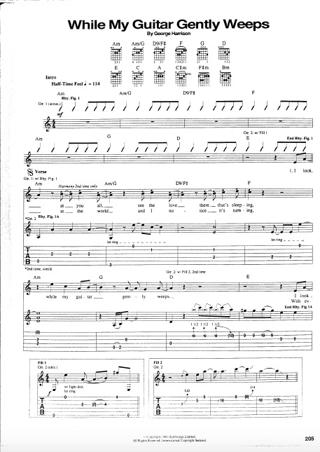 The Beatles - While My Guitar Gently Weeps | Partituras para Guitarra