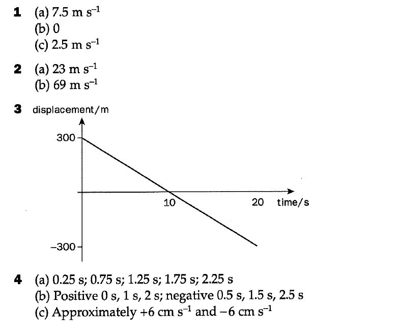 A Level Homework and Answers: d-t graphs