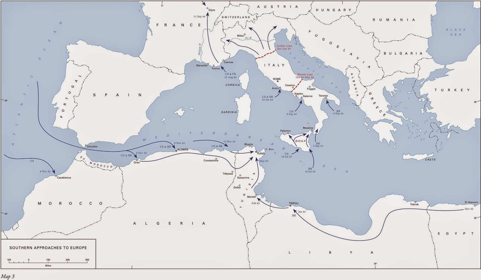 Africa – Axis and Allied : Allied Advances in the Mediterranean