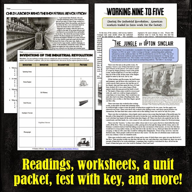 Students of History: Newly Updated Industrial Revolution Unit of Lessons
