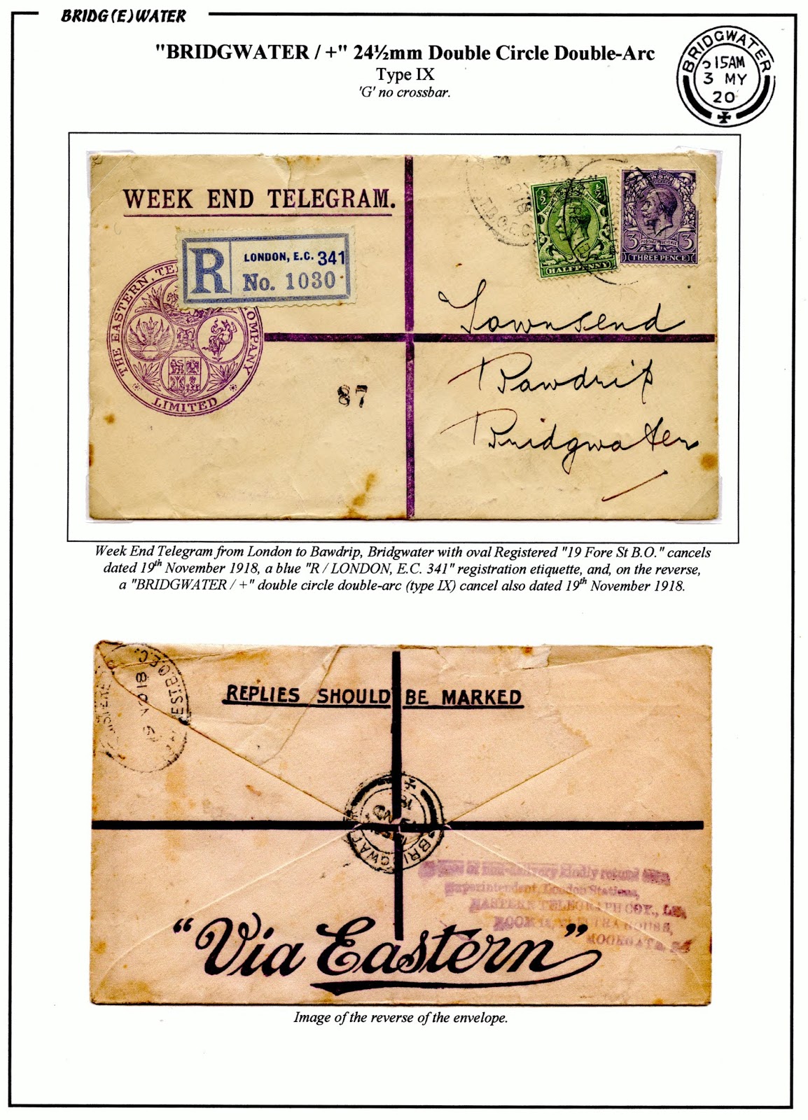 Somerset (& Bristol) Postal History: The Eastern Telegram Company: Week ...