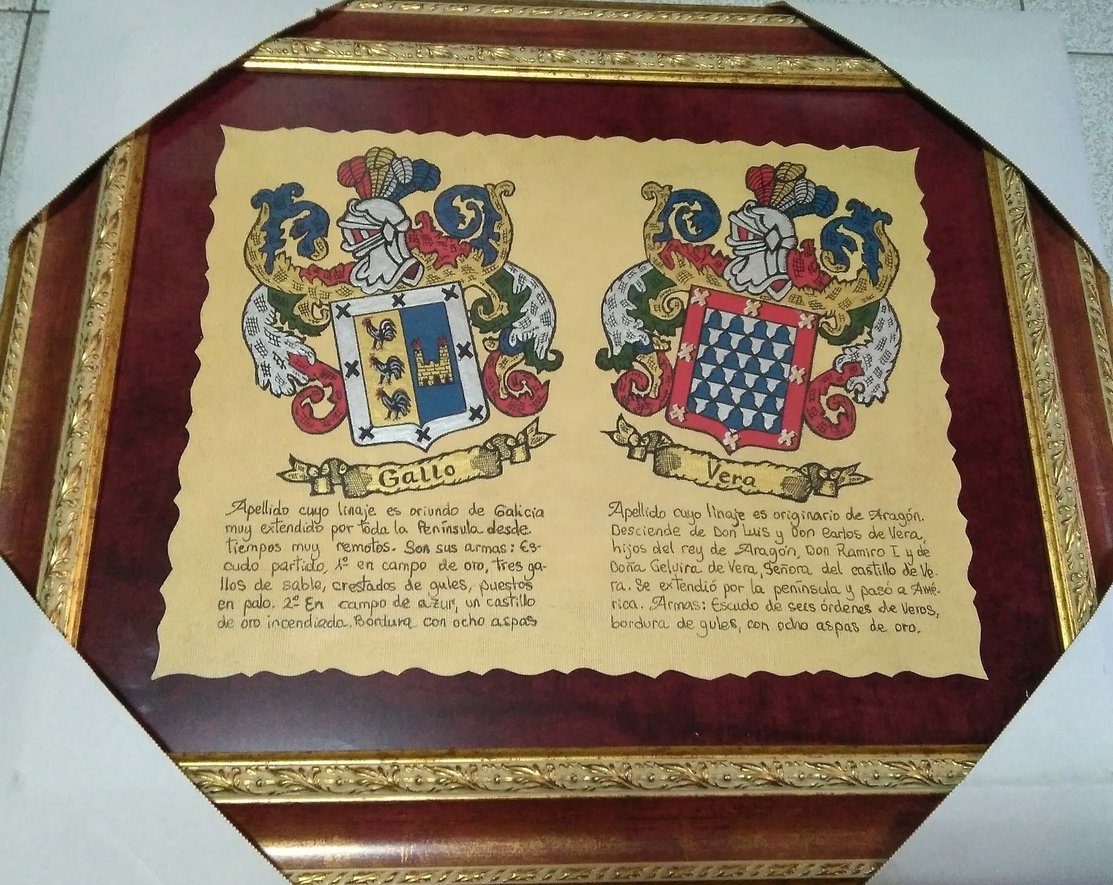 Todo de heráldica: Pergamino Heráldico de Gallo y Vera