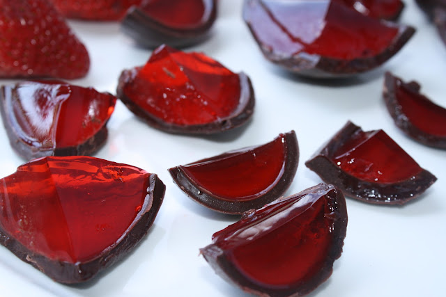 Home Style with a Side of Gourmet: Chocolate Strawberry Jello Shots