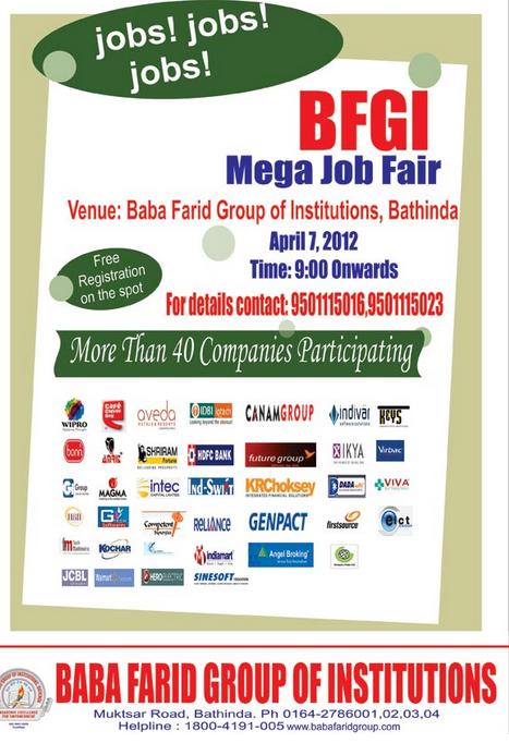 True Gift: BFGI Baba Farid Group Mega Job Fair April 7th 2011