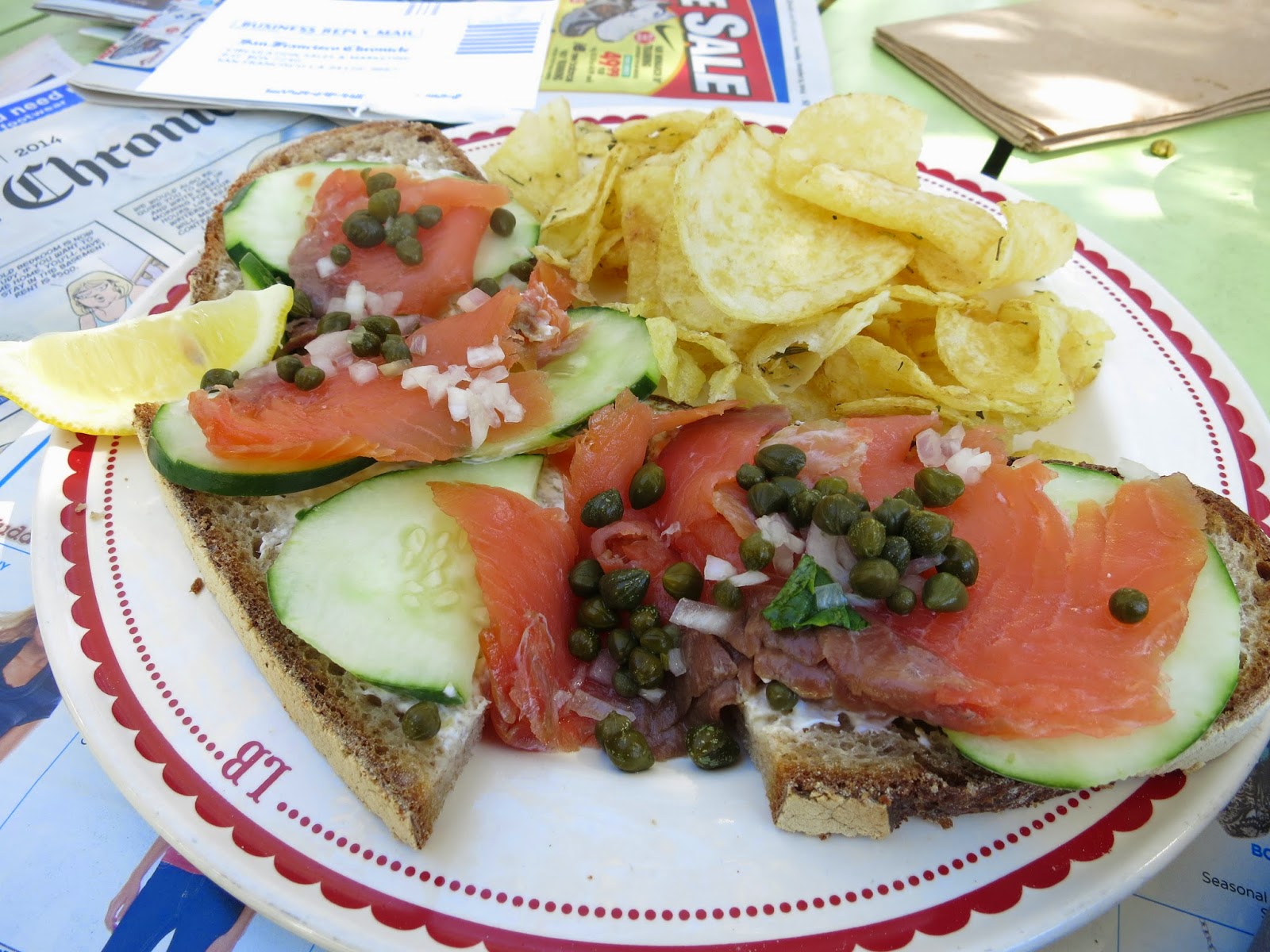 pieces of m: Smoked Salmon + Mascarpone Cheese + Cucumber + Capers On ...