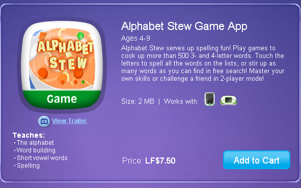 leapPad Owners SA: Free alphabet stew app download code for LeapPad