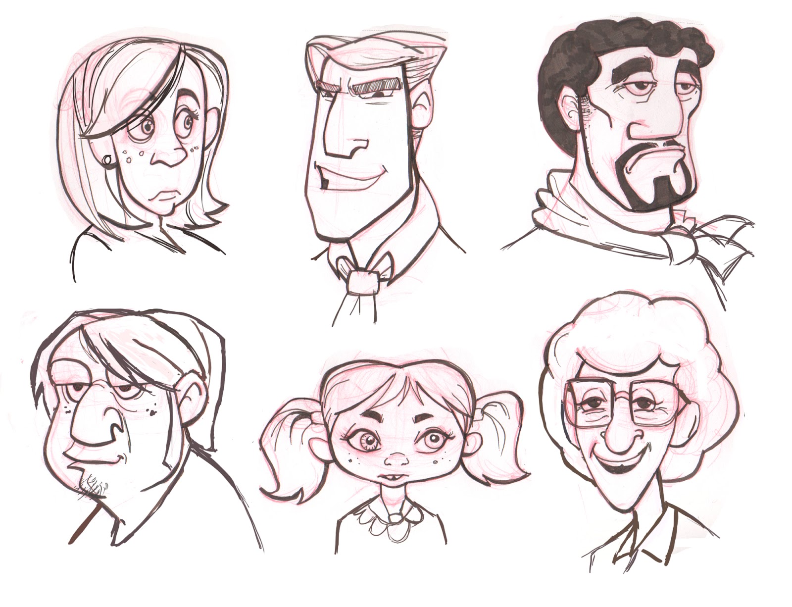 Joe Pearman Art: Cartoon faces week 4