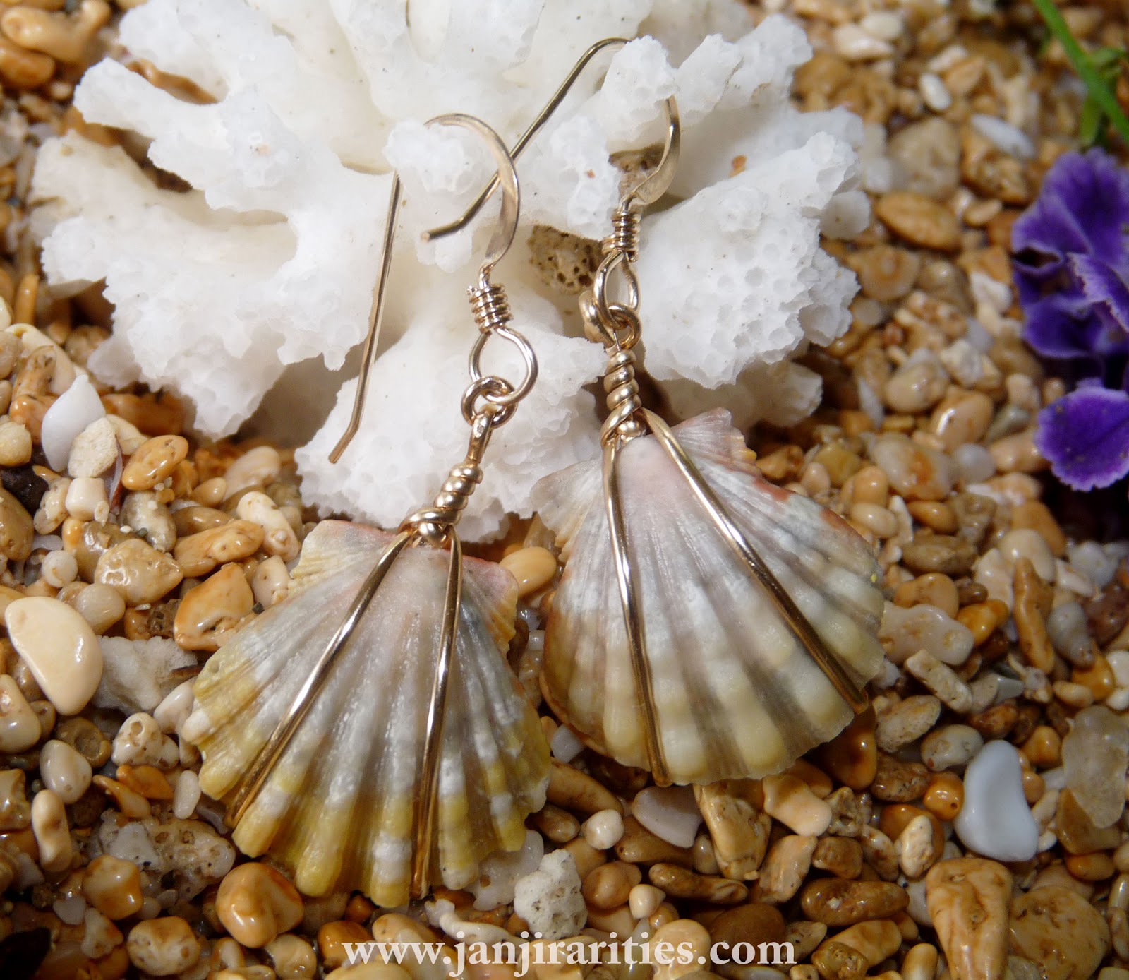 Kahelelani & Sunrise shell jewelry by.... Janjira: Sunrise shells earrings