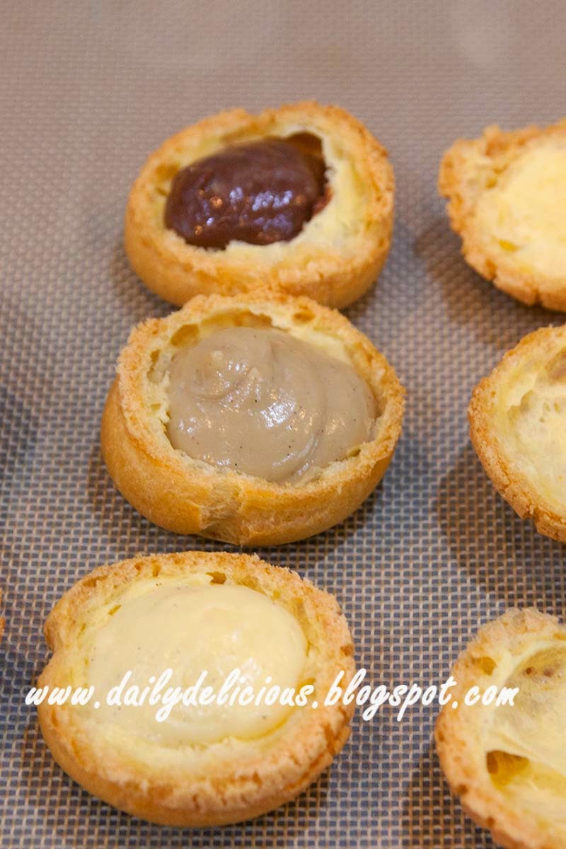 dailydelicious: Three Flavors Choux cream: One recipe three variations