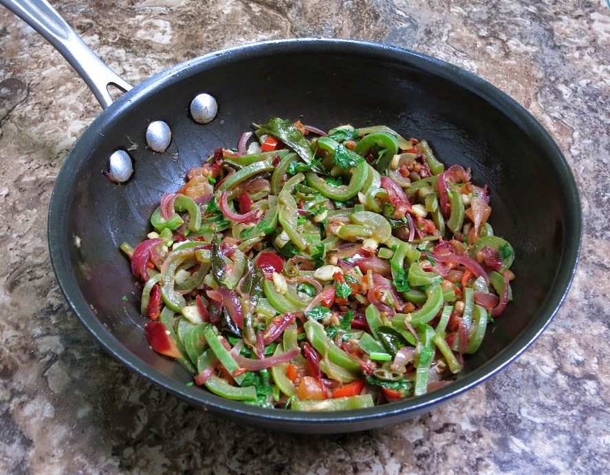 Sizzling Indian Recipes.....: Snake gourd stir fry with Plums. [Stone ...
