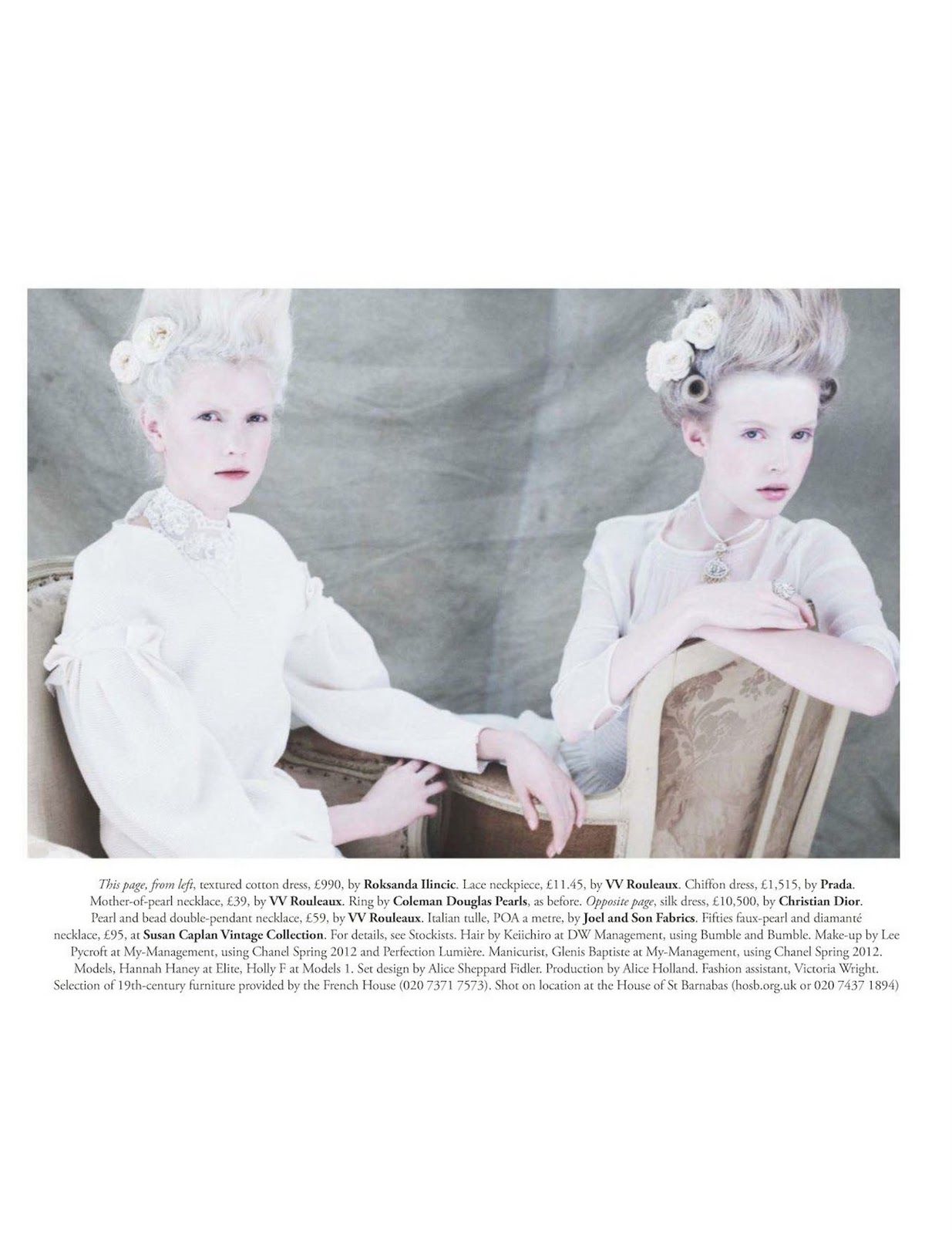 Fashion Maniac: Hannah Haney and Holly F by Yuval Hen for Tatler UK ...