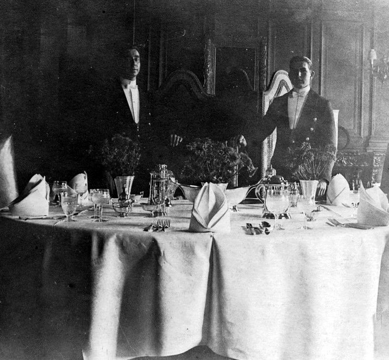 Tour Scotland: Old Photograph Waiters Dupplin Castle Scotland