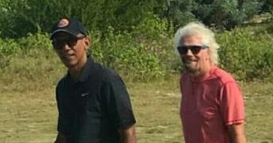 VACATION MODE: FORMER PRESIDENT OBAMA SPOTTED WITH RICHARD BRANSON ON ...