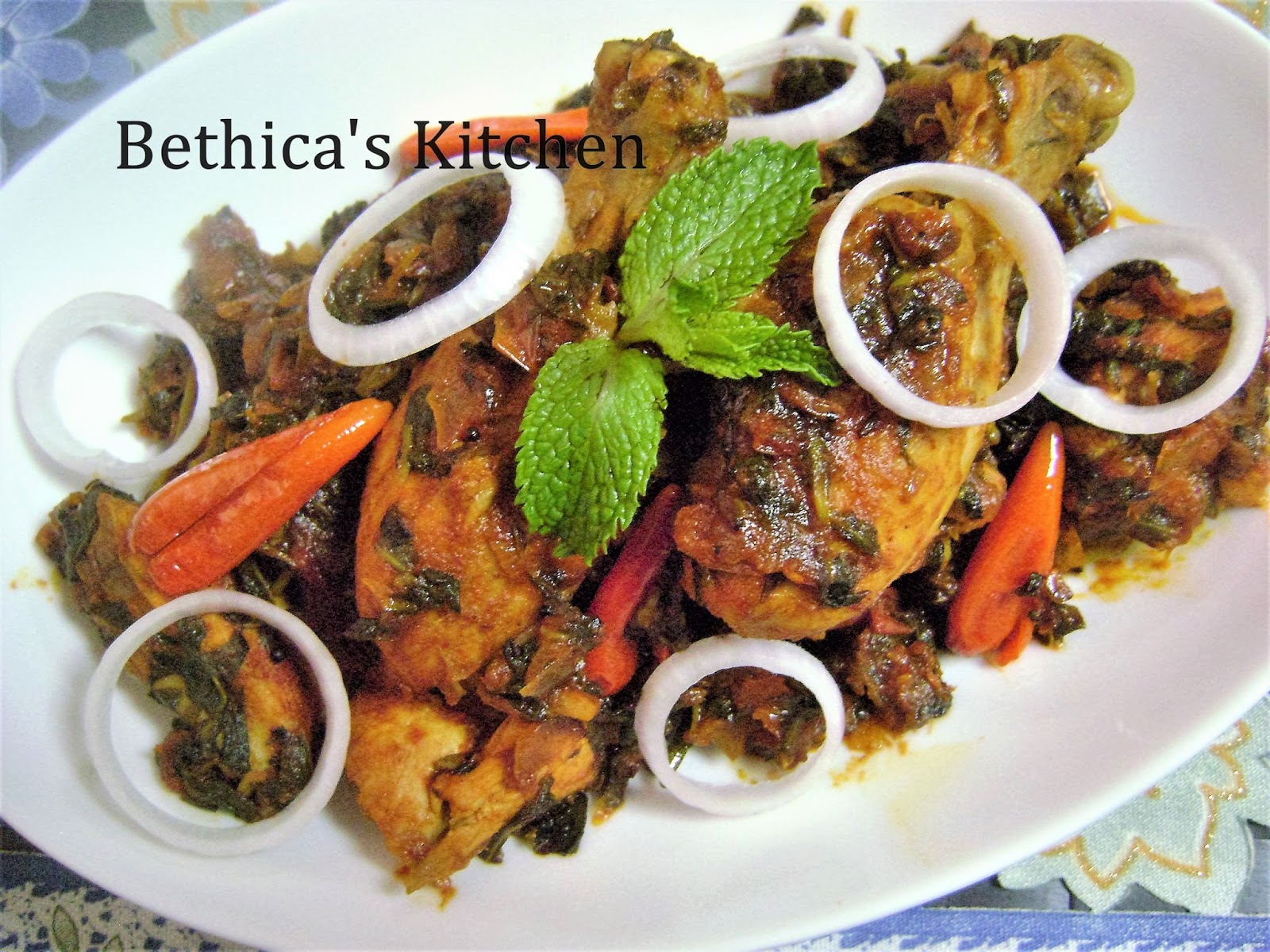 Bethica's Kitchen Flavours: Kulfa Saag Chicken - Hyderabadi / Telangana ...