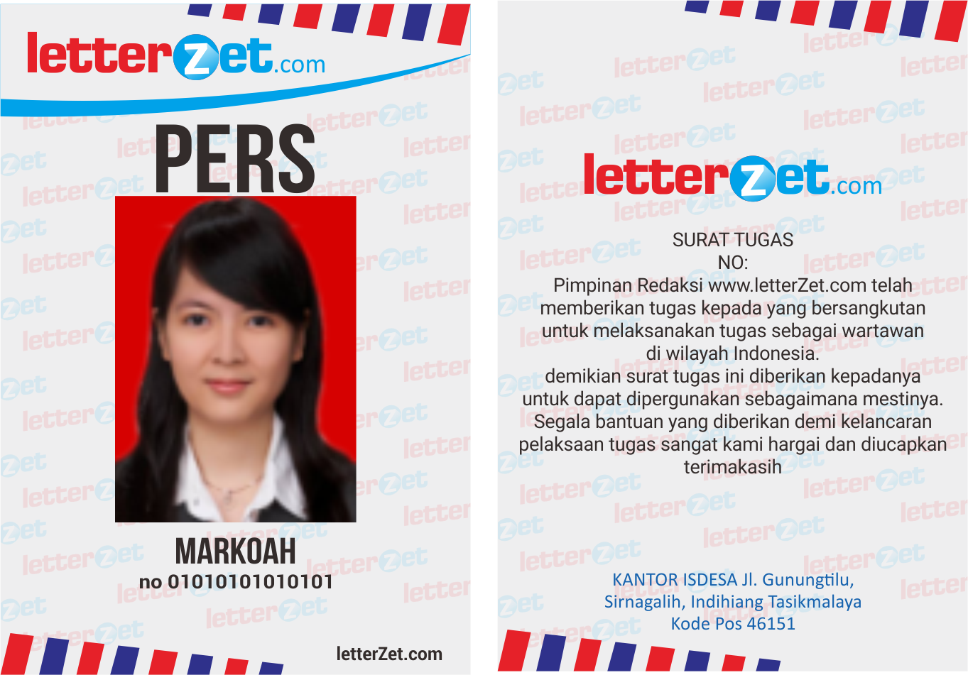 Contoh Kartu Pers - DesainKu