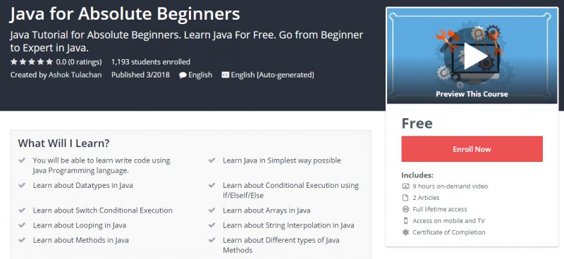 100 Free Java For Absolute Beginners Onlinecouponscourse