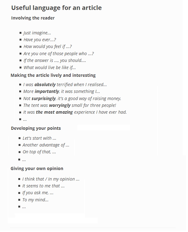 Sincerelyours: 2bac writing Article