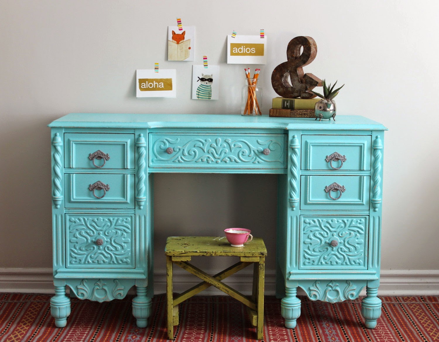 Poppyseed Creative Living: Pale Turquoise Desk