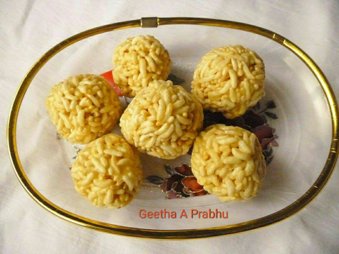 Cooking With Geetha: PUFFED RICE BALLS /CHARMURA UNDO /Murmura Laddu ...