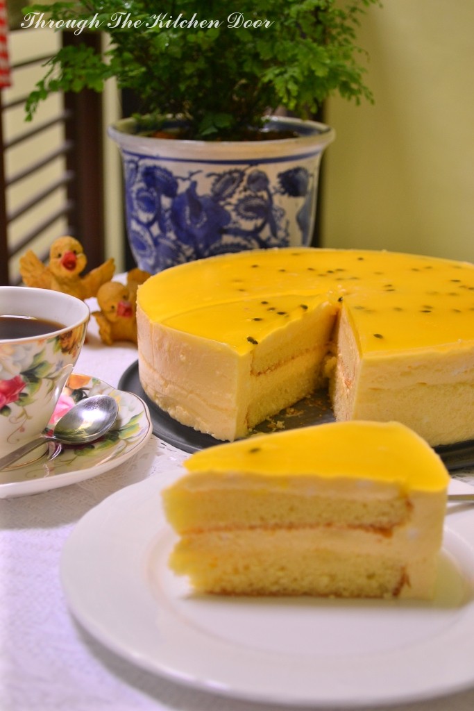 Through The Kitchen Door: Orange Passion Fruit Mousse Cake