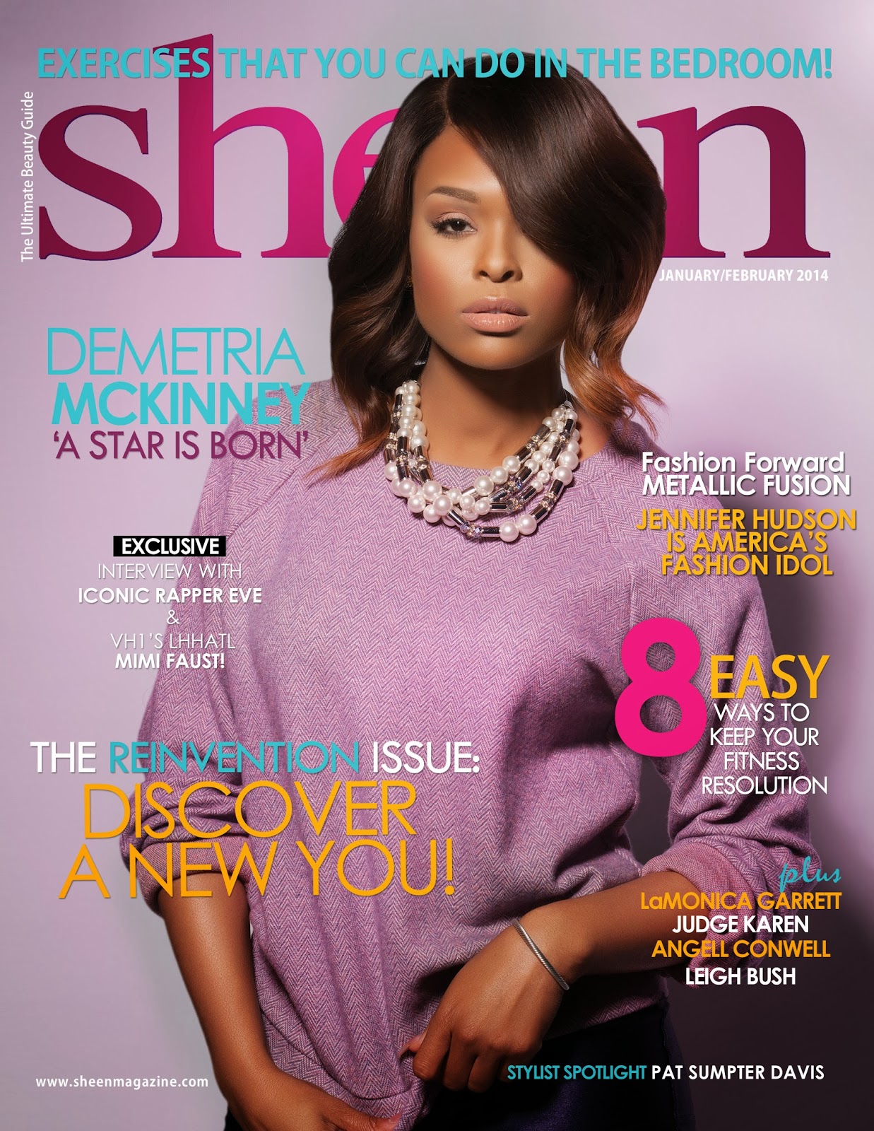 Demetria McKinney graces the cover of Sheen Magazine’s Reinvent ...