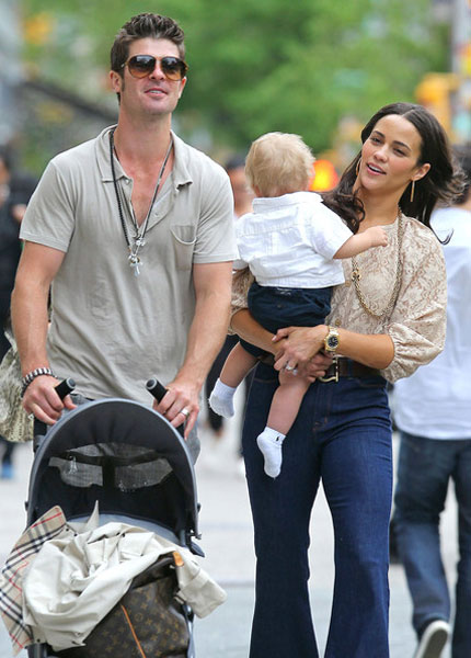 And...Laiya: Paula Patton explains her son's blue eyes and blond hair...