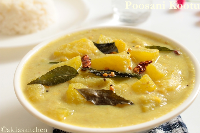 How to make Poosanikai Kootu | White pumpkin kootu| Kootu Recipes ...