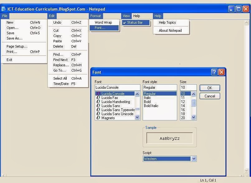 ICT-Education-Curriculum: Notepad Tutorial: Introduction to Notepad