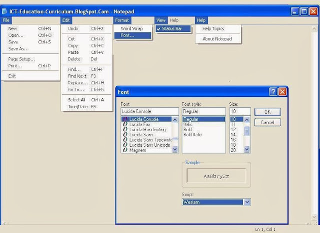 ICT-Education-Curriculum: Notepad Tutorial: Introduction to Notepad